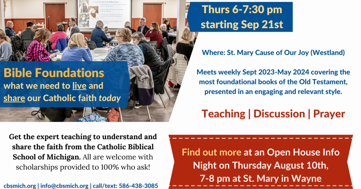 Adult Biblical School Ministry Open House - Detroit Catholic