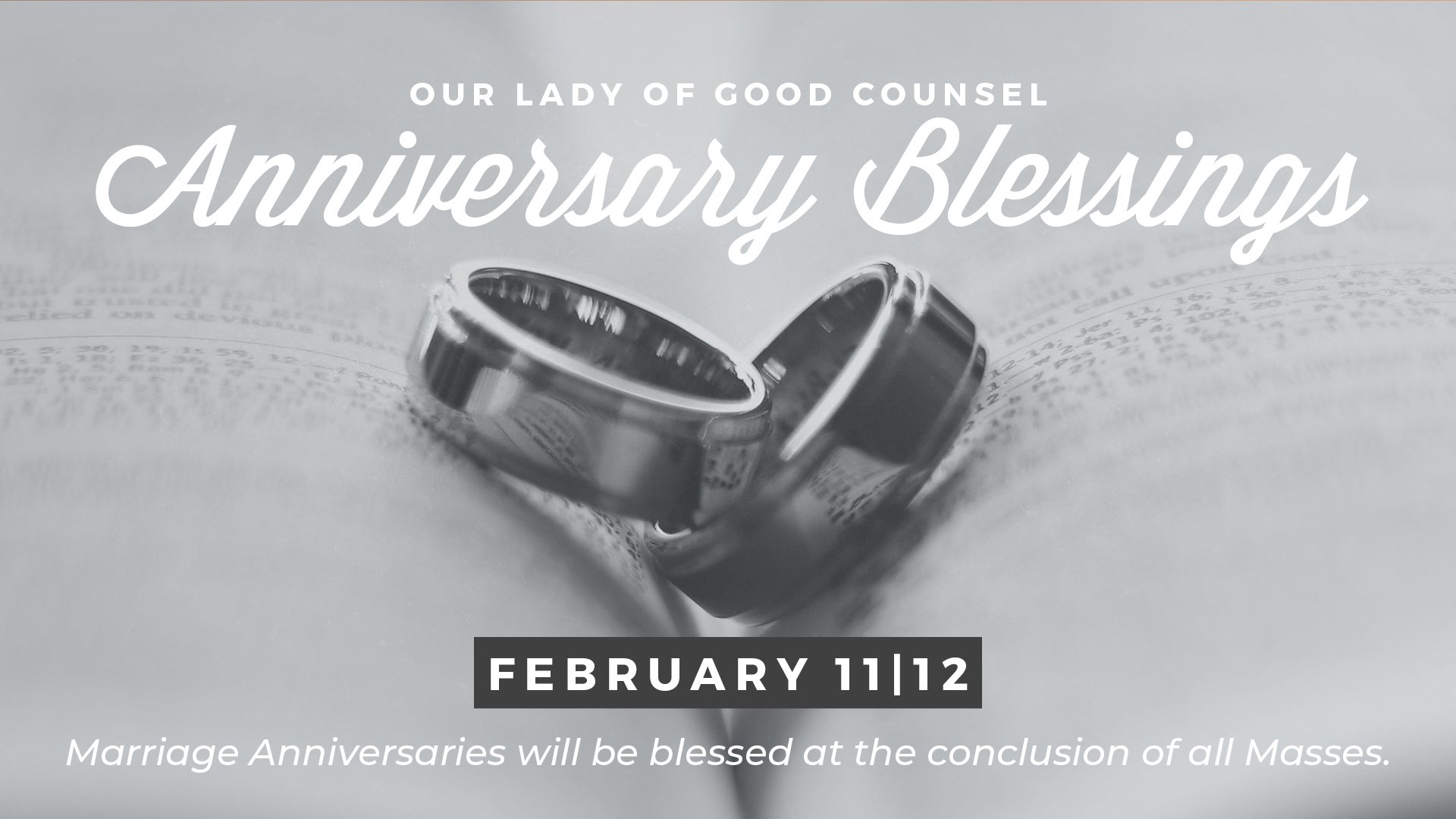 February Anniversary Blessings | OLGC